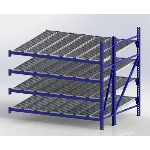 UNEX RR99S2R8X6-A Gravity Flow Roller Rack with Span Track Add-On 96"W ...