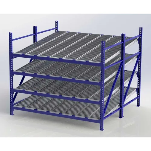 UNEX RR99S2R8X8-S Gravity Flow Roller Rack with Span Track Starter 96"W ...