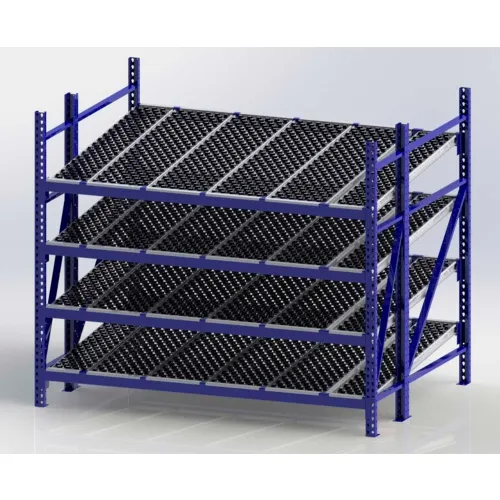 UNEX RR99S2W8X6-S Gravity Flow Roller Rack with Wheel Bed Starter 96"W ...