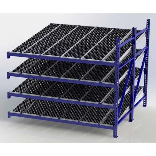 UNEX RR99S2W8X8-A Gravity Flow Roller Rack with Wheel Bed Add-On 96"W x ...