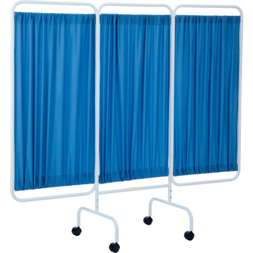 R&B Wire Antimicrobial 3 Panel Mobile Medical Privacy Screen, 81"W x 69 ...