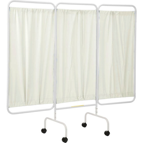 R&B Wire Antimicrobial 3 Panel Mobile Medical Privacy Screen, 81"W x 69 ...