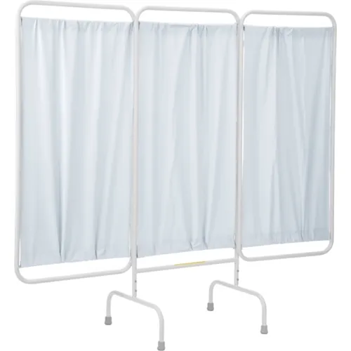 R&B Wire 3 Panel Medical Privacy Screen, 81"W x 67"H, White Vinyl Panels