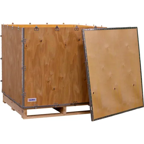 Global Industrial™ 4 Panel Hinged Shipping Crate w/Lid & Pallet, 39-1/2 ...