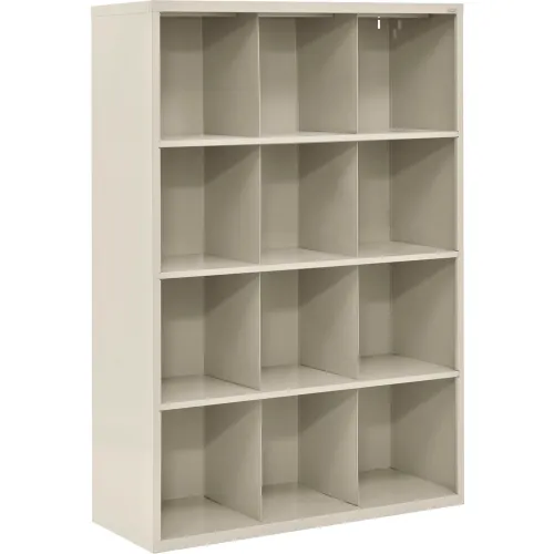 Sandusky® Cubbie Storage Cabinet, 12 Openings, Open Front, Steel, 46"W ...