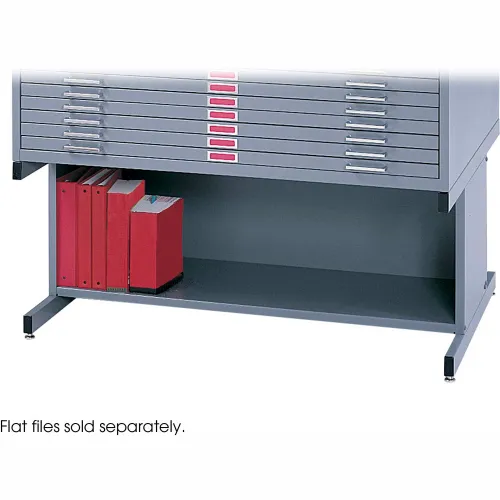 Safco® High Flat File Cabinet Base For 10 Drawer, 46-1/2"W, Gray