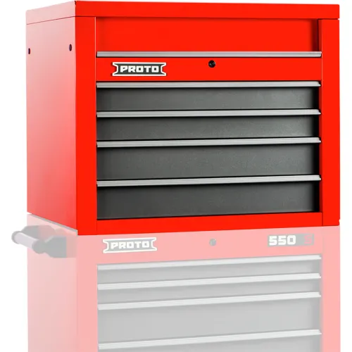 Proto® Top Chest W/ 4 Drawers, 34"W x 25-1/4"D x 27"H, Red