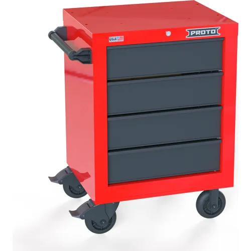 Proto® Single Bank Roller Cabinet W/ 4 Drawers, 27"W x 22-3/8"D x 38-1/ ...