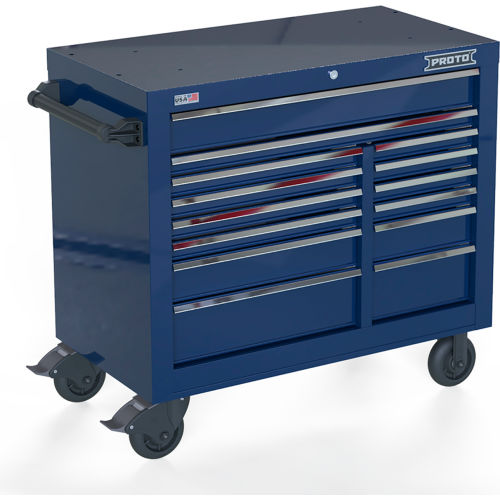 Proto® Double Bank Roller Cabinet W/ 14 Drawers, 42"W x 22-3/8"D x 38-1 ...