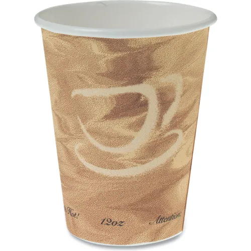 Dart® Printed Polycoated Paper Hot Drink Cups, 12 oz, Brown, Pack of 1000