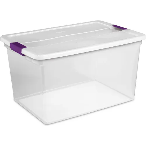 Sterilite Plastic Storage Box with Latched Lid, 66 Qt. Cap., 23-5/8"L x ...