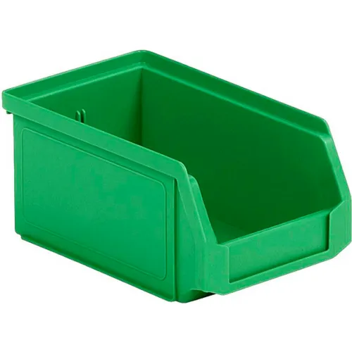SSI Schaefer Plastic Stacking Bin, Hopper Front, 6-1/2"L x 4-1/4"W x 3"H, Green