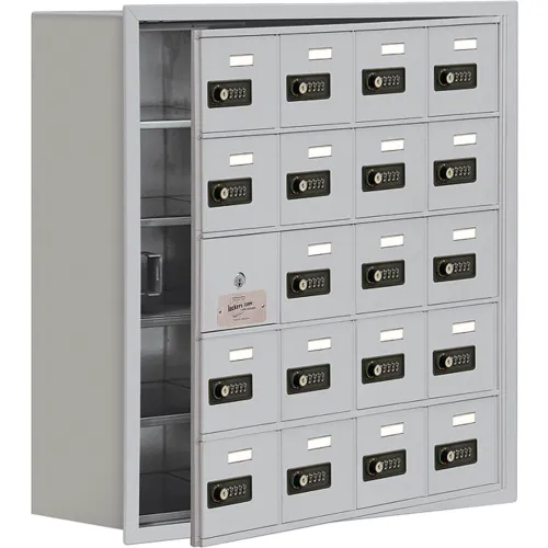 Salsbury 5-Tier 20 Door Locker w/ Recessed Combo Locks, 30-1/2"W x 8-3/ ...