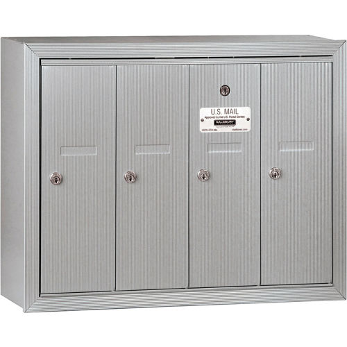 3500 Series 4B+ Vertical Mailbox, 4 Doors, Surface Mounted, Aluminum ...