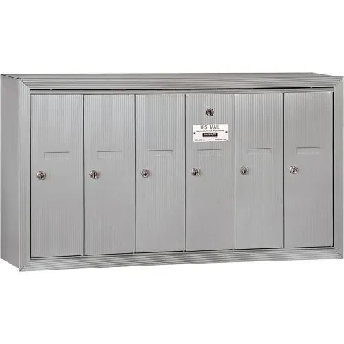 3500 Series 4B+ Vertical Mailbox, 6 Doors, Surface Mounted, Aluminum ...