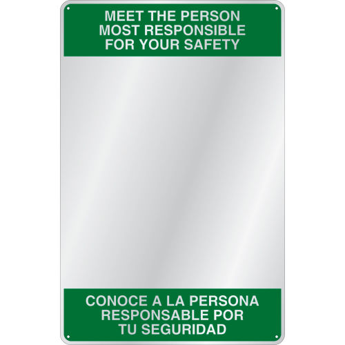 Se-Kure™ Acrylic Bi-Lingual Safety Message Mirror, Indoor, 23"x15 ...