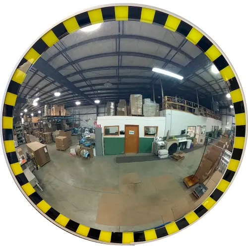 DomeVex® Round Acrylic Convex Mirror w/ Safety Border, Indoor, 32" Dia ...