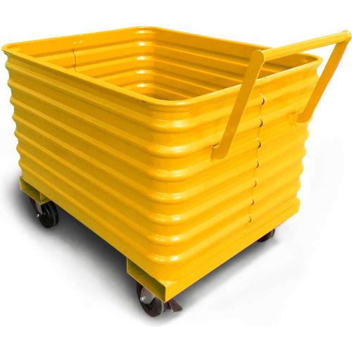 Steel King Rolling Push Cart Hopper - Yellow - 40" x 48" x 24" - 4000lb ...