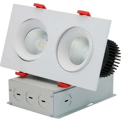 Sunlite® LED Rectangular Two Head Gimbal Regressed Downlight Fixture ...