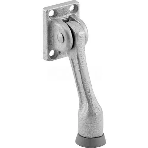 Door Stop, Spring Loaded, H.D. Iron, Aluminum Finish - 658-1013