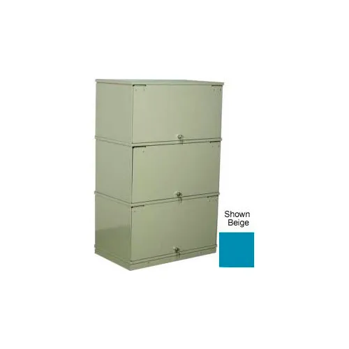 Stackbin® Three-Shelf Lockable X-Ray Storage Cabinet, Blue