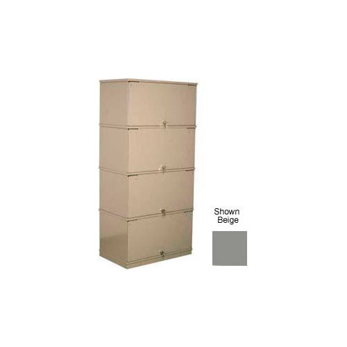 Stackbin® Four-Shelf Lockable X-Ray Storage Cabinet, Gray