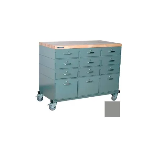 Stackbin® Triple Drawer Bank 48 x 24 x 36 Mobile 12 Drawer Cabinet ...