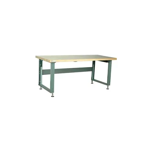 Stackbin 4000 Series Workbench W/ Maple Square Edge Top & Power Lift, 72"W x 36"D, Gray