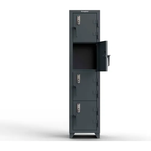 Strong Hold 4-Tier 4 Door Extra Heavy Duty Digital Locker, 18"W x 18"D ...