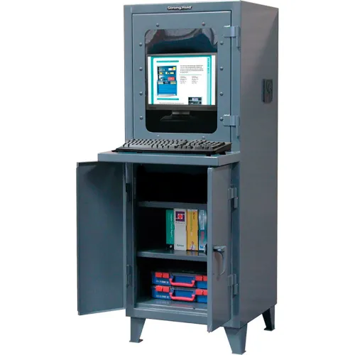 Strong Hold® Extreme Duty Computer Cabinet w/ 2 Shelves, 26"W x 24"D x ...