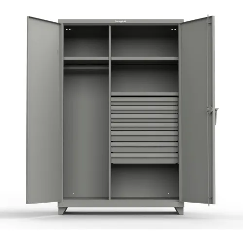 Stronghold Industrial Uniform Cabinet with 7 Drawers 48"W x 24"D x 75"H ...