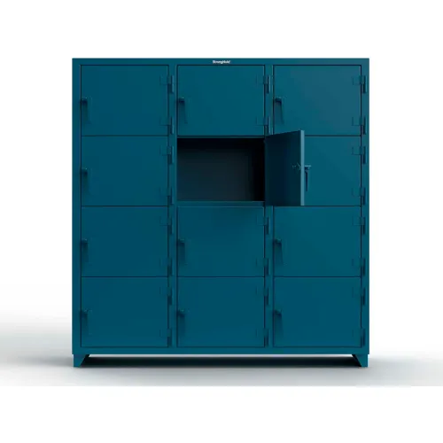 Strong Hold 4-Tier 12 Door Extra Heavy Duty Locker, 72"W x 24"D x 75"H ...