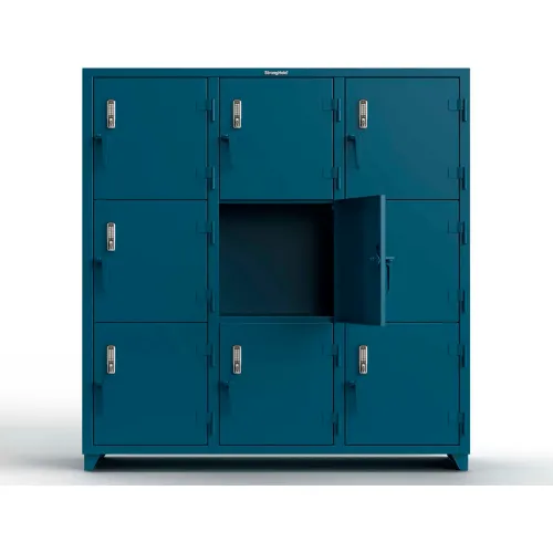 Strong Hold 3-Tier 9 Door Extra Heavy Duty Digital Locker, 72"W x 24"D ...