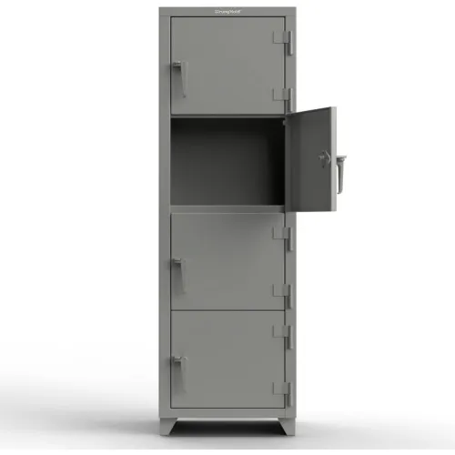 StrongHold® 4-Tier 4 Door Extra Heavy Duty Locker, 24"W x 24"D x 75"H ...
