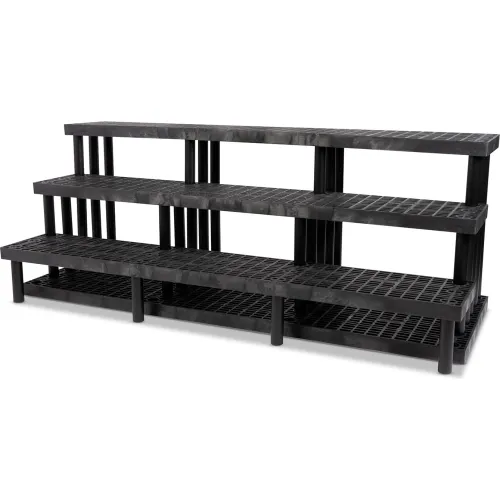 SPC Industrial™ 3 Step Display Wall Shelf, Starter, 96"W x 39"D x 36"H ...