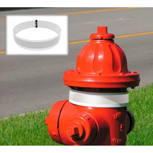 2673-00009 2"W White Reflective Vinyl PVC Hydrant Collars