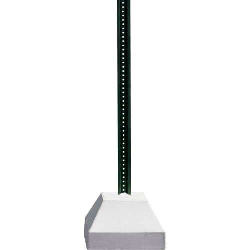 250 lbs. Concrete Base with 6' U-Channel Post, 18" Square Base, White