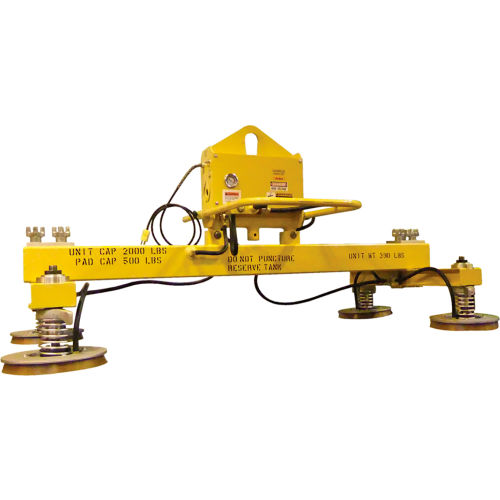 Univac Horizontal Twin Crossarm with 4 Pad Vacuum Lifter, 2400 Lbs ...