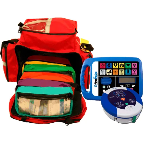 First Voice™ Jump Bag First Aid Responder Kit with AED