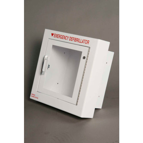 First Voice™ Small Defibrillator/AED Semi-Recessed Cabinet with Alarm