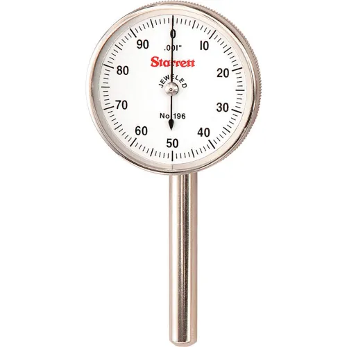 Starrett® Back Plunger Dial Indicator, .200" Range, 0-100 Dial Face ...