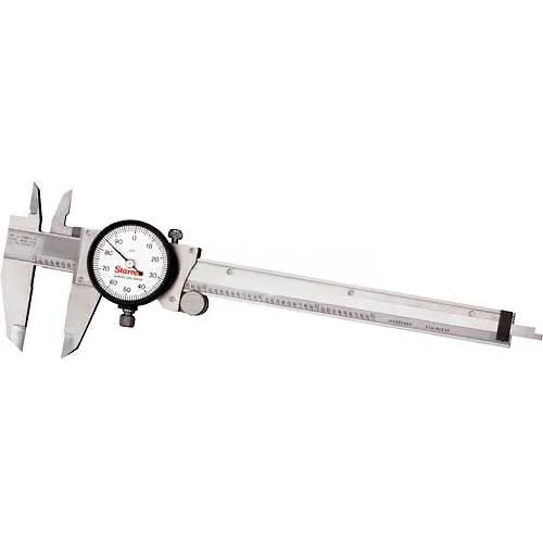 Starrett 120A-6 0-6" Dial Caliper W/White Dial On Black Case
