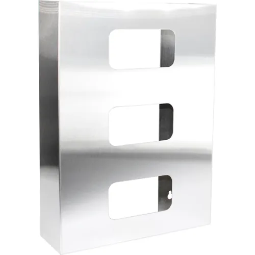 TrippNT Triple Glove Box Dispenser, Stainless Steel, 10-7/8"W x 3-7/8"D ...