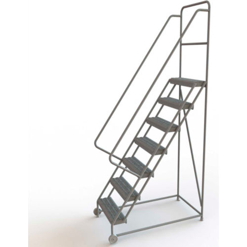 7 Step Steel 24"W Tilt & Roll Ladder, Grip Strut Tread - KDTF107242