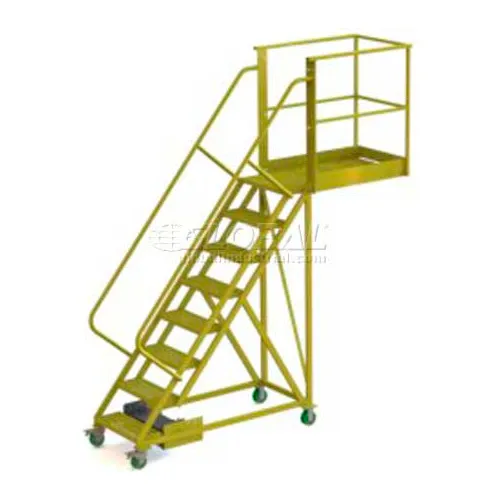 Unsupported 8 Step Cantilever Ladder with 40" Long Platform - Grip Strut