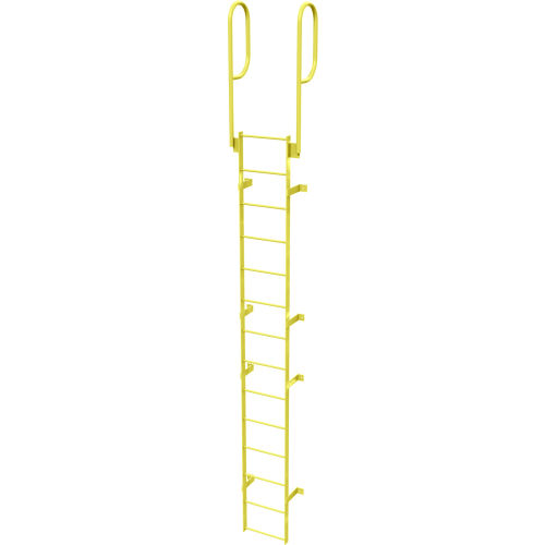 14 Step Steel Walk Through With Handrails Fixed Access Ladder, Yellow ...