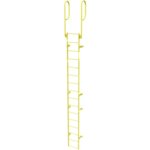 16 Step Steel Walk Through With Handrails Fixed Access Ladder, Yellow ...