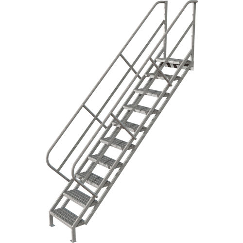 10 Step Industrial Access Stairway Ladder, Grip Strut - WISS110242