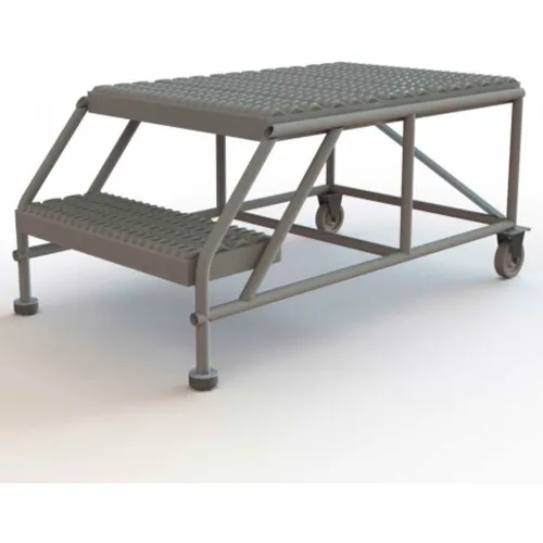 2 Step Mobile Work Platform 24"W x 36"L, No Handrails, Gray - WLWP022436