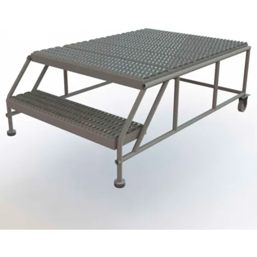 2 Step Mobile Work Platform 36"W x 48"L, No Handrails, Gray - WLWP023648